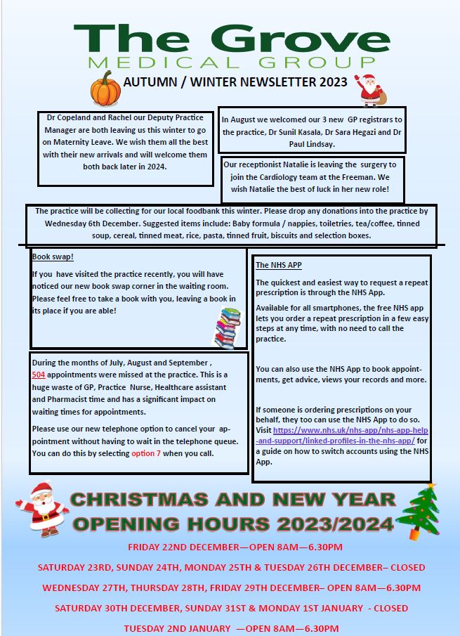 Practice Newsletter – The Grove Medical Group