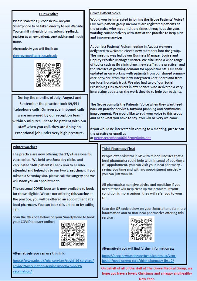 Practice Newsletter – The Grove Medical Group